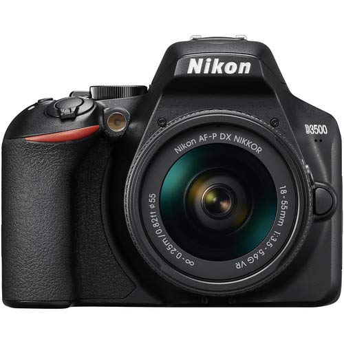 Nikon D3500 DSLR Camera with 18-55mm Lens (1590) Advanced Bundle with Bag, Extra Battery, LED Light, Mic, Filters and More (Renewed)