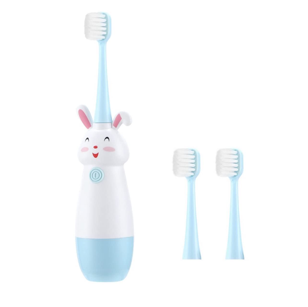 Soft Bristles Vibration Electric Toothbrush 2023 IPX5 Waterproof Rabbit Shape Funny Kids Toothbrush Oral Care Includes 3 Brush Heads and Battery