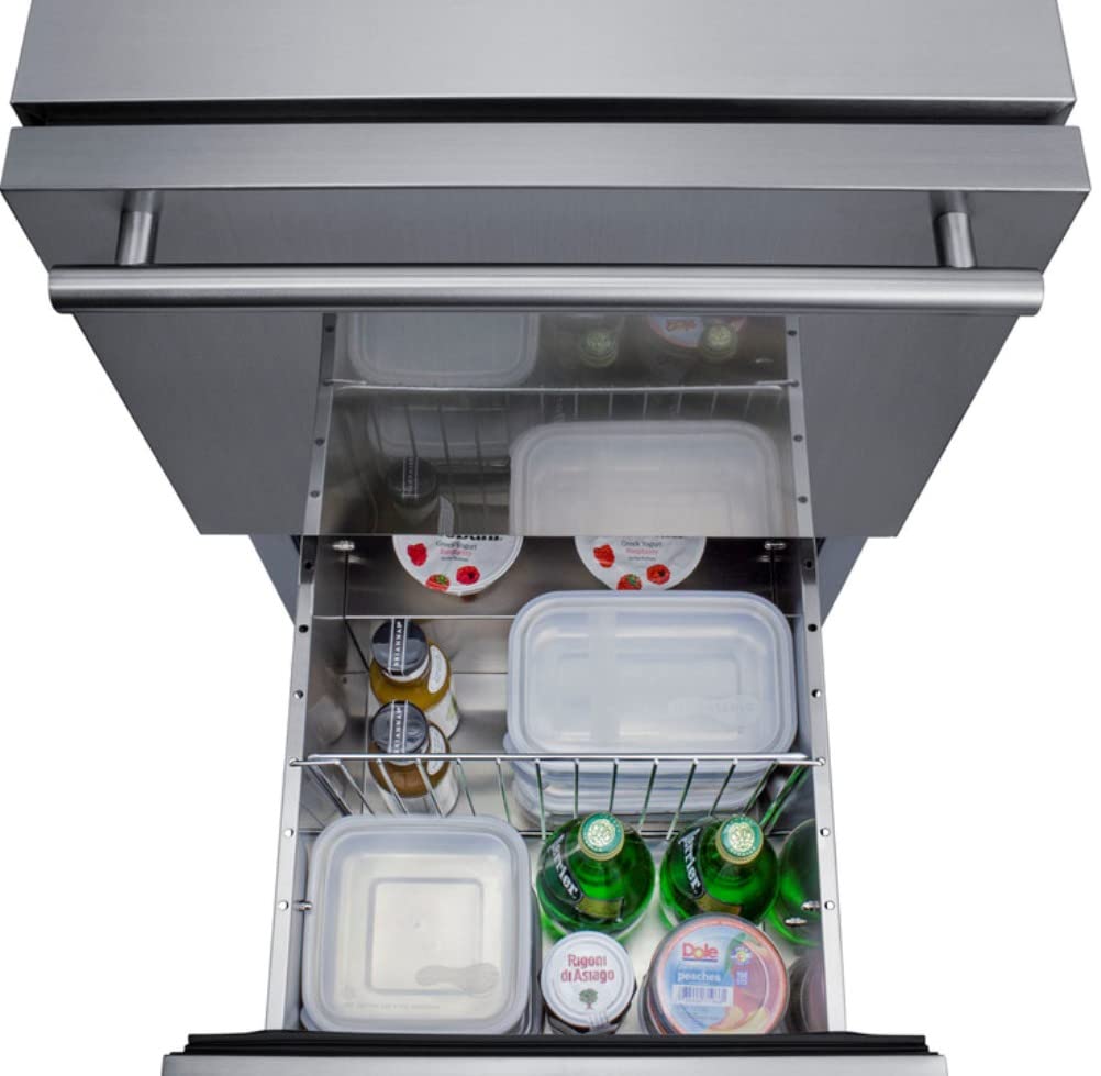Summit Appliance ADRD18 18" Wide ADA Compliant 2-Drawer All-Refrigerator in Stainless Steel with Panel-Ready Drawer Fronts, Digital Thermostat, Frost-free Defrost, Digital Display