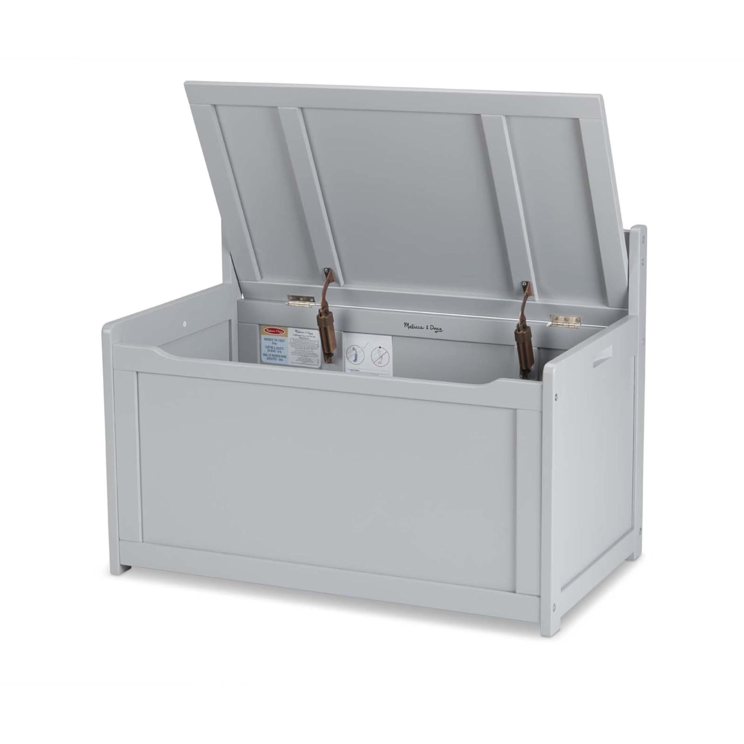 Melissa & Doug Wooden Toy Chest - Gray Furniture for Playroom