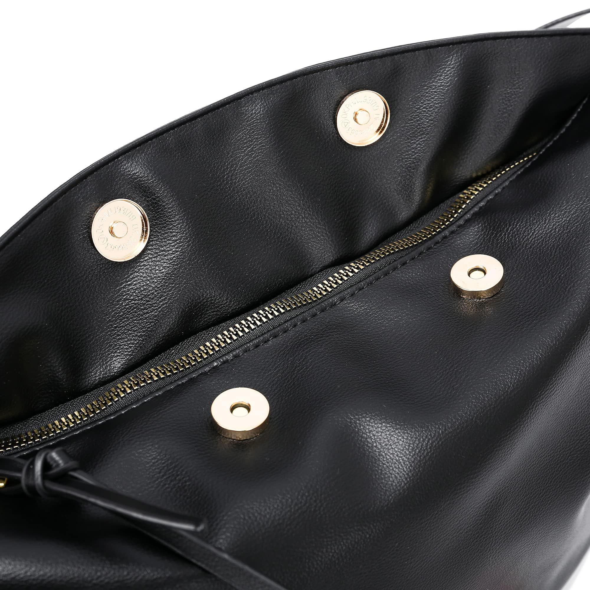SUANNI Leather Crossbody Bags for Women,Large Capacity Luxury Shouler Bag,Soft Moon Shape Dumpling bag Solid Handbag Purse (Black)