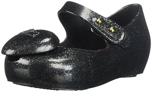 Mini Melissa Baby-Girl's Mini Ultragirl Heart ME Ballet Flat, Black, 6 Medium US Toddler