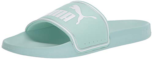 PUMA Leadcat Slide Sandal, Mist Green White Silver, 7 M US
