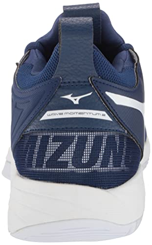 Mizuno Women's Wave Momentum 2 | Women's Indoor Volleyball Shoe | Navy/White | US Women's 7.5