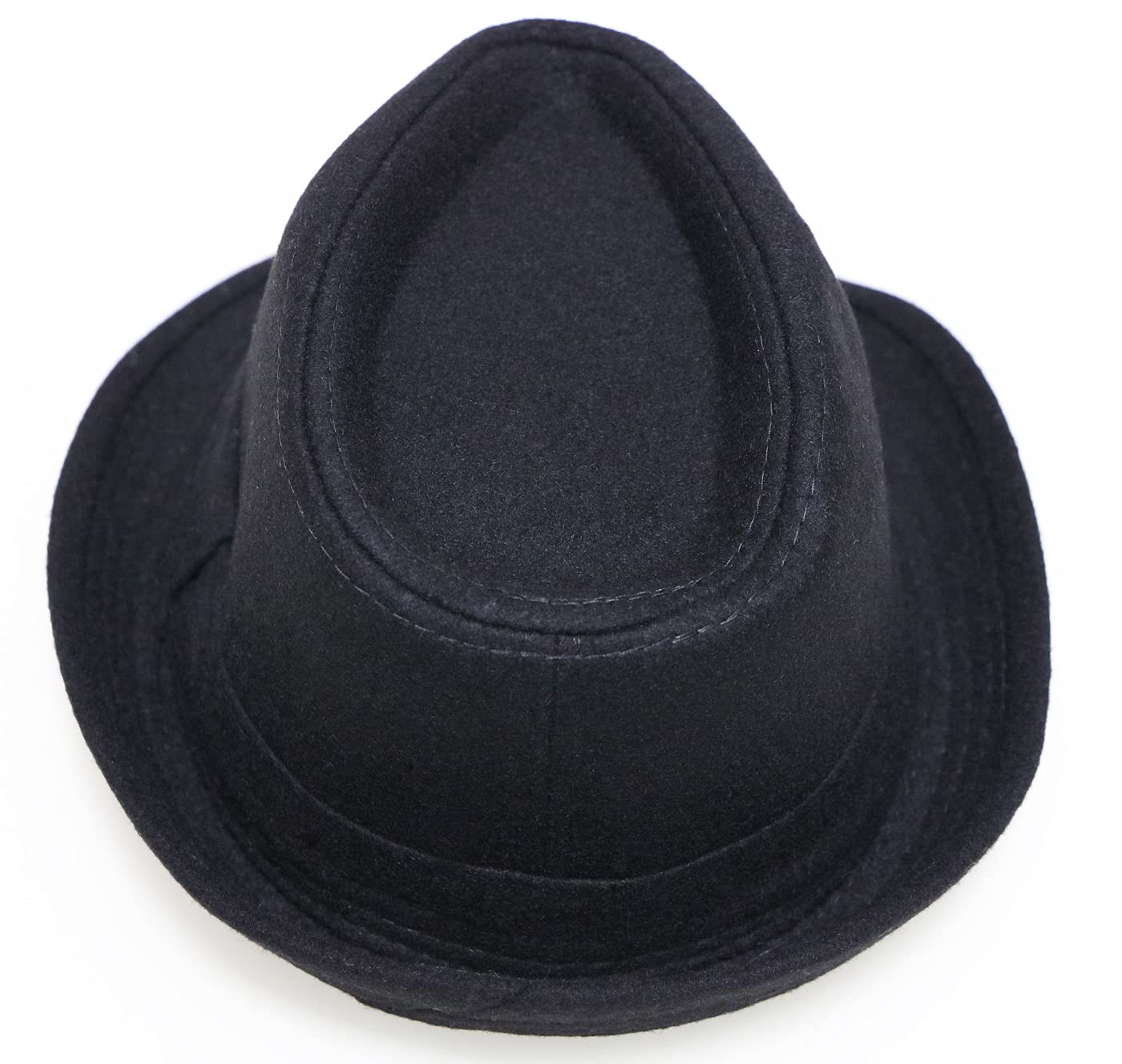 Unisex Classic Manhattan Fedora Hat Women Timelessly Felt Short Brim Gangster Trilby Hat for Men(Size:M)