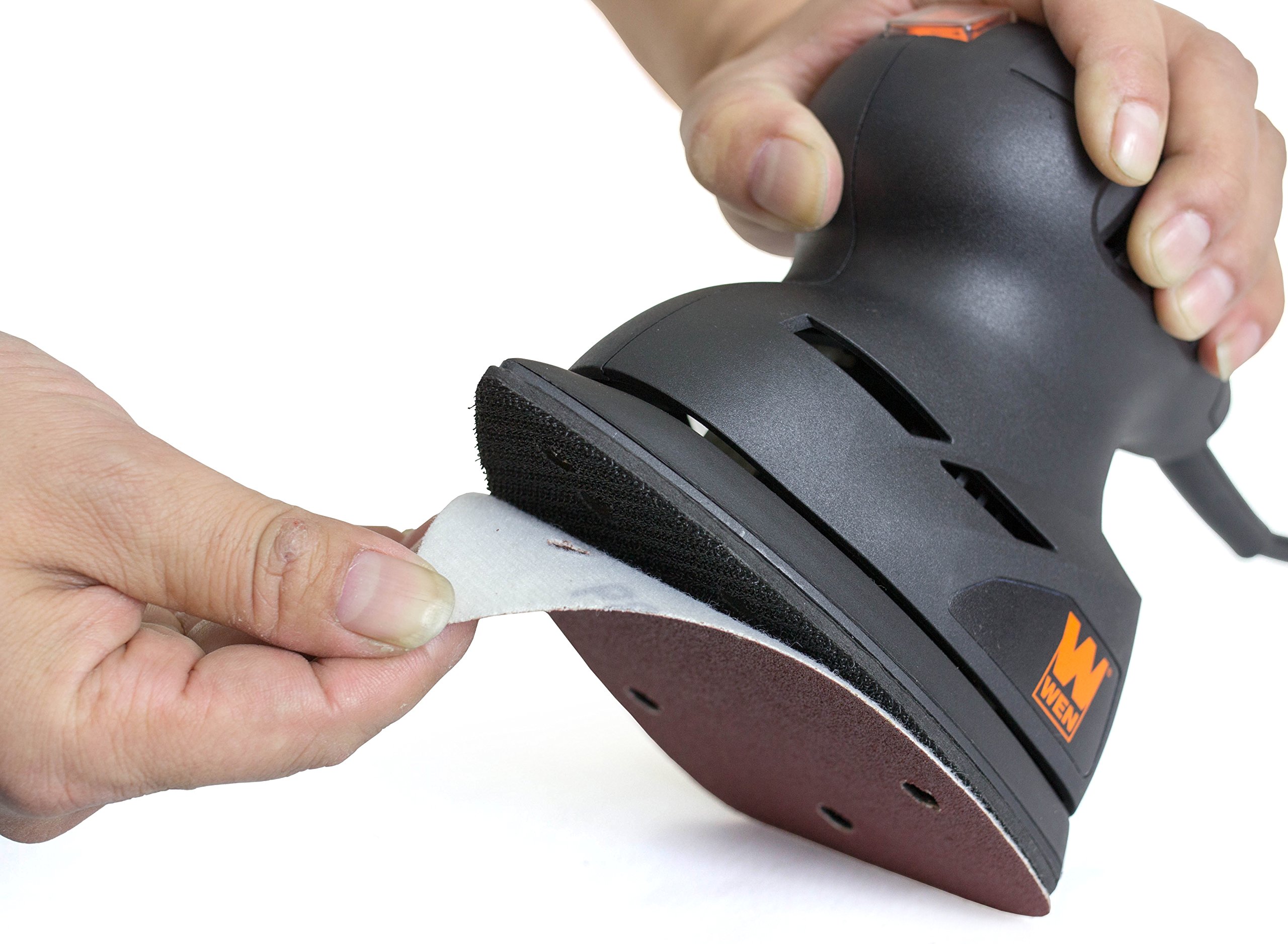 WEN 6301 Electric Detailing Palm Sander and WEN 6301SP Palm Sander Sandpaper (12 Pack)