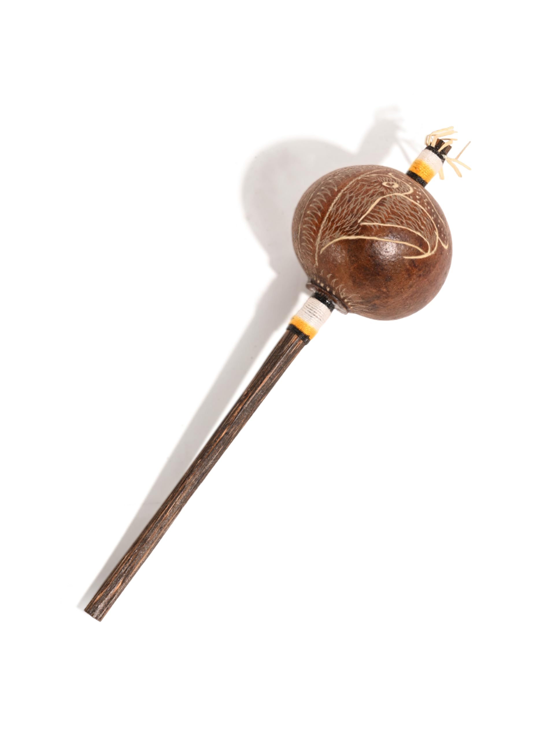 Peruvian Amazon Gourd Rattle - Eagle/Condor Small (lemon/lime size)