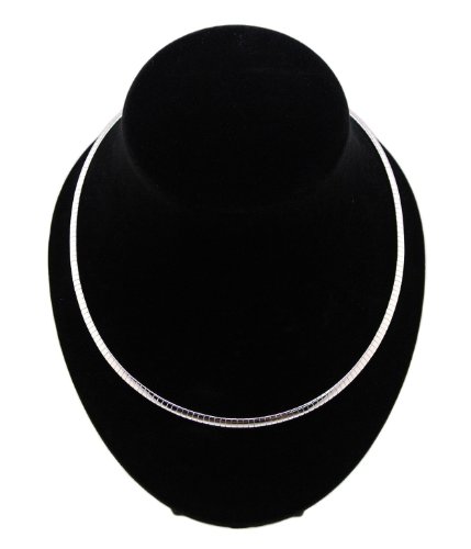 NYFASHION101 4mm 18" Clean Silver Tone Omega Chain Necklace