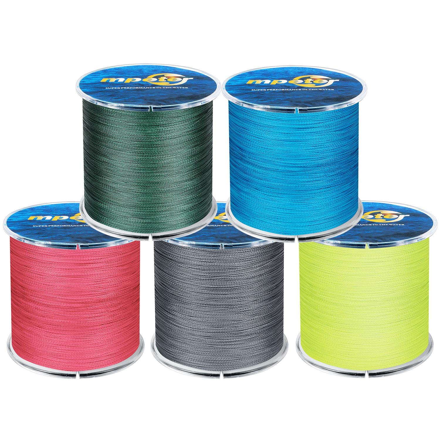 mpeter 9 Strands 8 Strands 4 Strands Armor Braided Fishing Line, 100/300/500/1000 Meters Abrasion Resistant Braided Lines, High Sensitivity and Zero Stretch, with Smaller Diameter