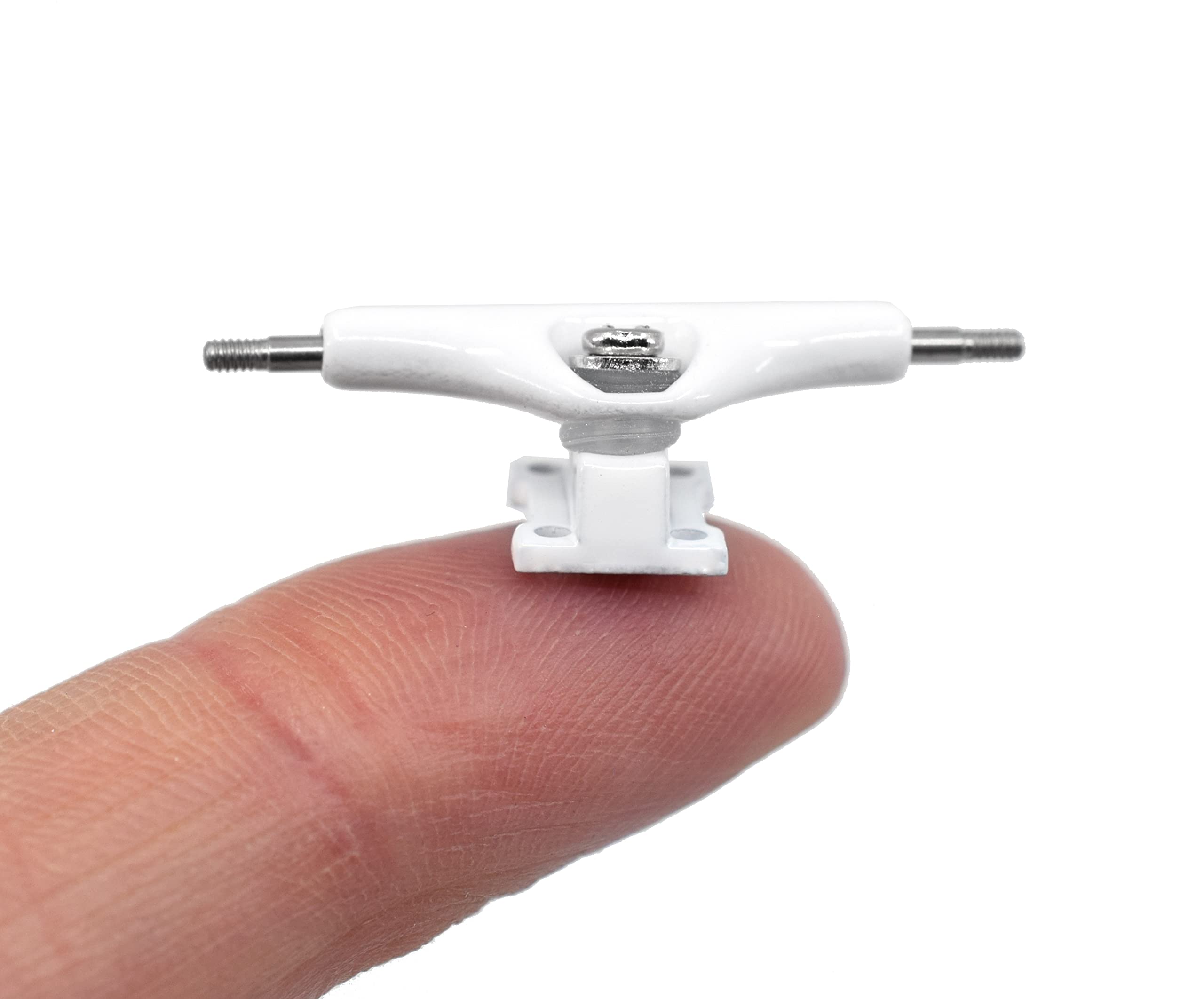 Teak Tuning Prodigy Swerve Fingerboard Trucks, White Colorway - 32mm Wide - Inverted Kingpin - Professional Shape, Appearance & Components