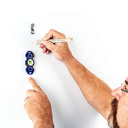 Vaughan Magnetic Stud Finder Leveler, 4 Pack, Locate Screws, Nails, Metal Studs with Magnet, Level Tool, Drywall, Plaster, Blue - 240277