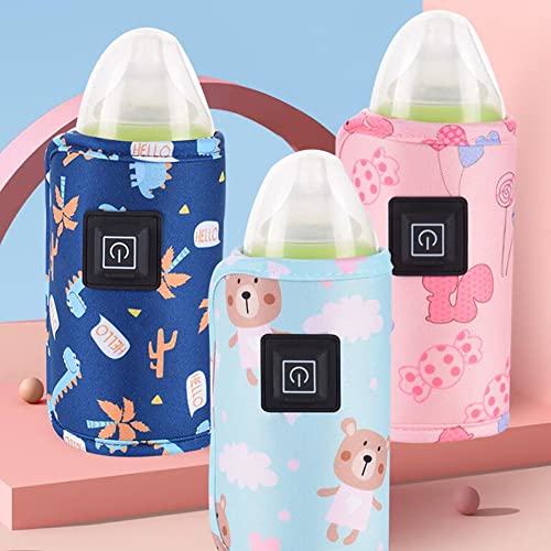 USB Bottle Warmer,MoreChioce Fast Heating Bottle Warmer Milk Bottle Warmer Portable Infant Bottle Keep Warmer Thermostat for Travel Camping,Green Bear