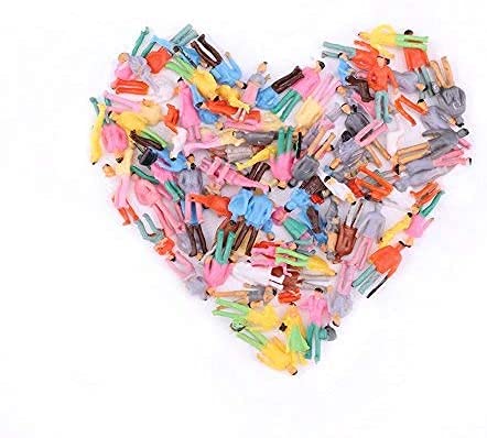 N/C 100 Pcs 1:100 HO Scale Models People Set, Hsxxf Tiny People Model People Hand Painted Figures DIY Resin Colorful Painted Mixed Seated Sitting Pose (1:100)