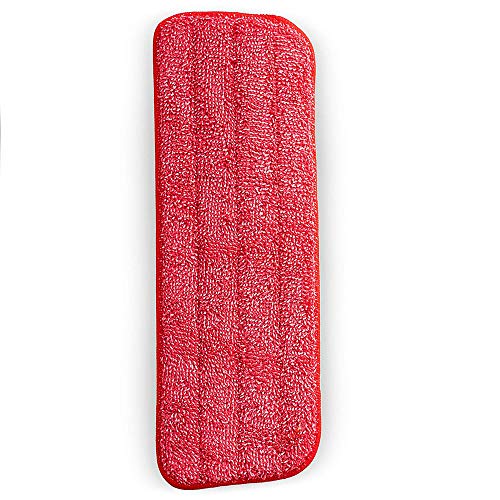 Washable Microfiber Mop Pads (3 Pack) - Microfiber Replacement Mop Pads Heads 16.53 x 5.4Inches for Cleaning of Wet or Dry Floors - Professional Home/Office Cleaning Supplies, Red