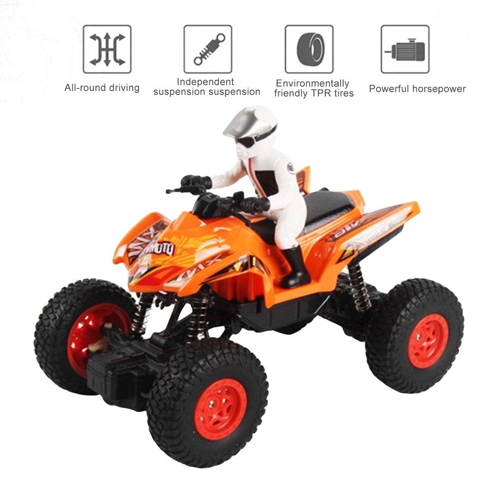 Weojeviy Remote Control Car Cool Kids Children Motorcycle Toy Remote Control Plastic Beach Motorbike (Orange)