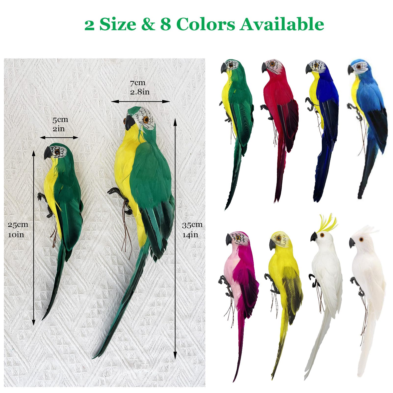 LWINGFLYER Artificial Parrot Life Size Artificial Simulation Foam Feather Parrot Macaw Bird for Costume Shoulder Ornament Modern Home Garden Party Decoration (9.8inch/25cm, Red)