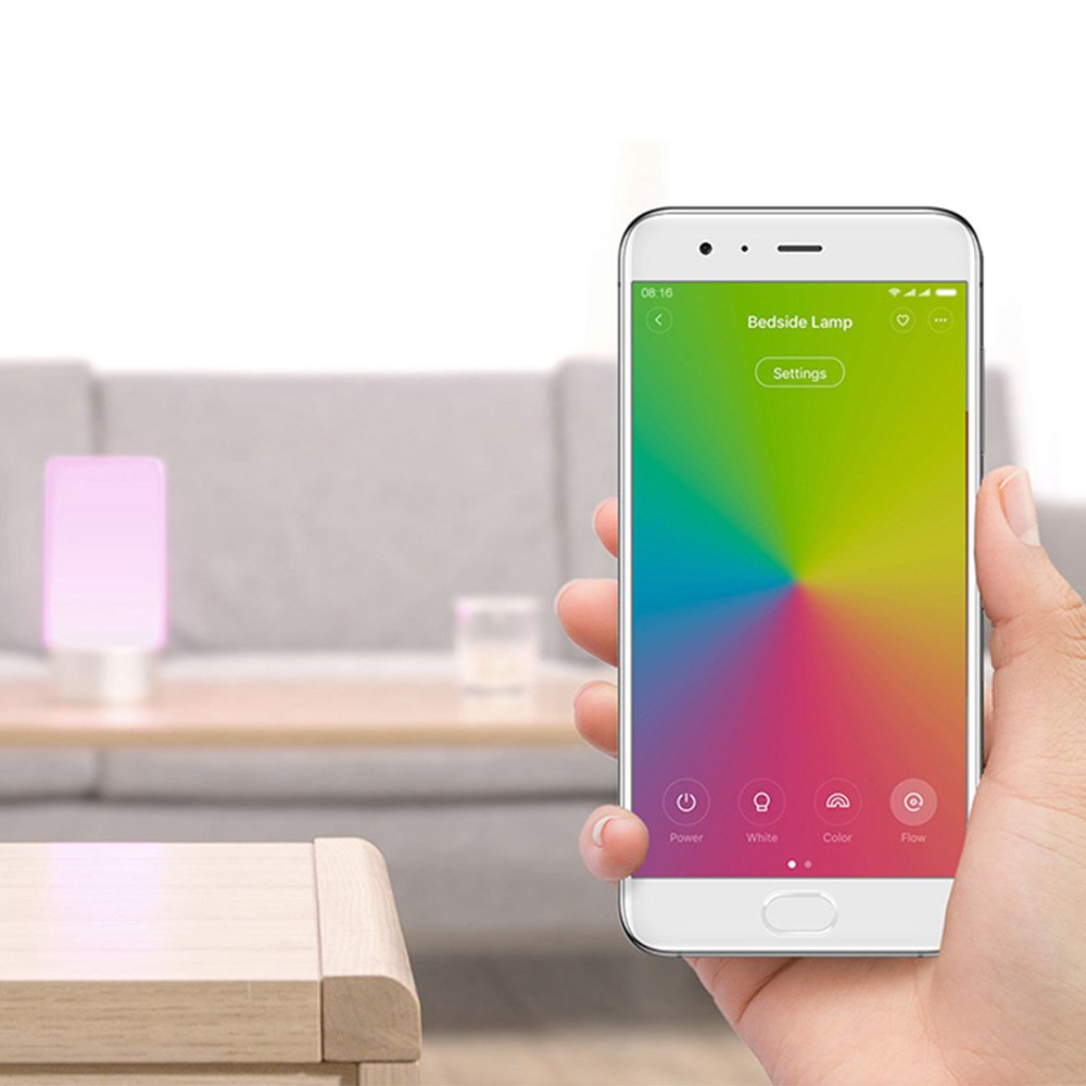 Mi Bedside Lamp, Touch & Wi-Fi Control Table Lamp, Dimmable RGB Color Changing (US Version with Warranty)