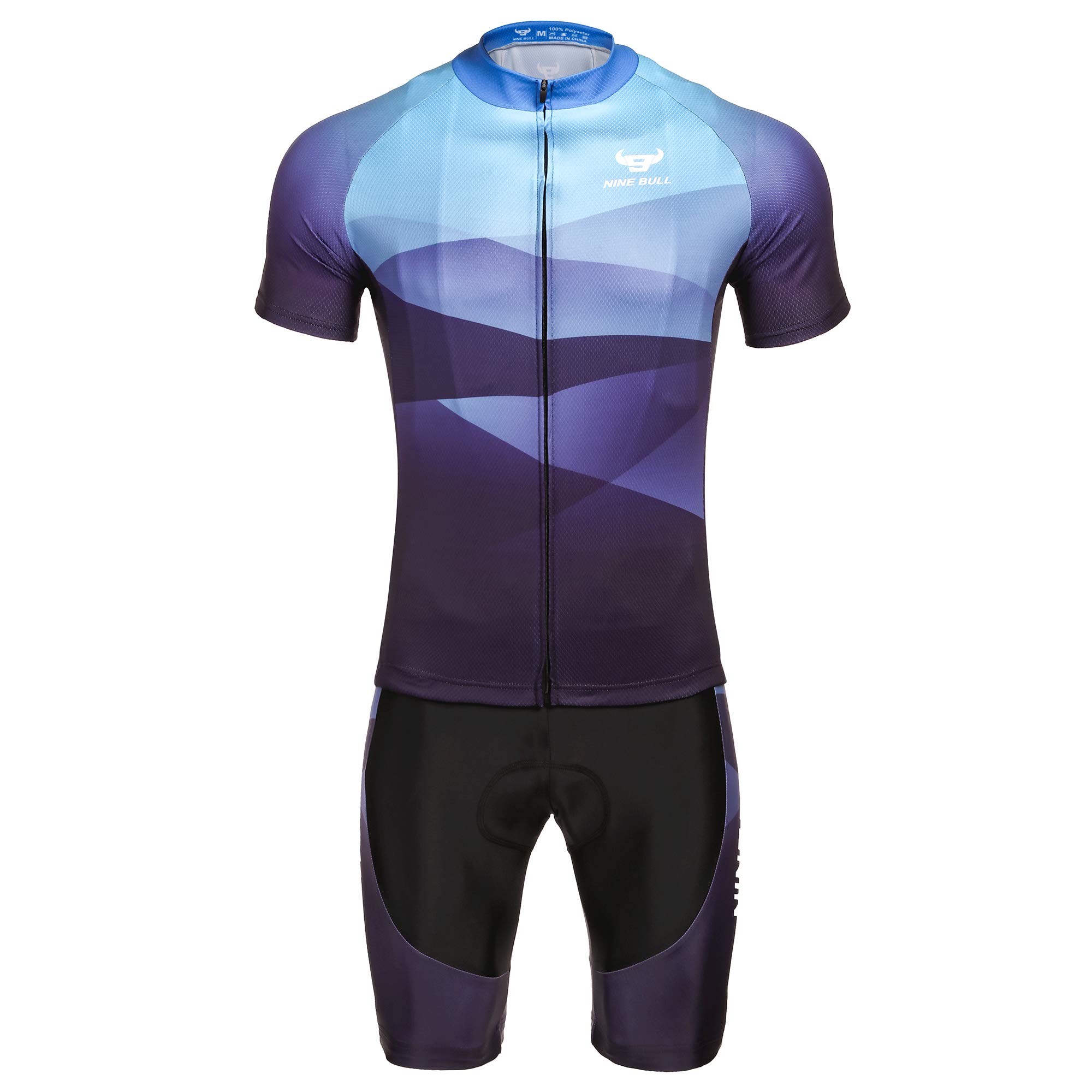 Men's Cycling Jersey Set - Reflective Quick-Dry Biking Shirt and 3D Padded Cycling Bike Shorts
