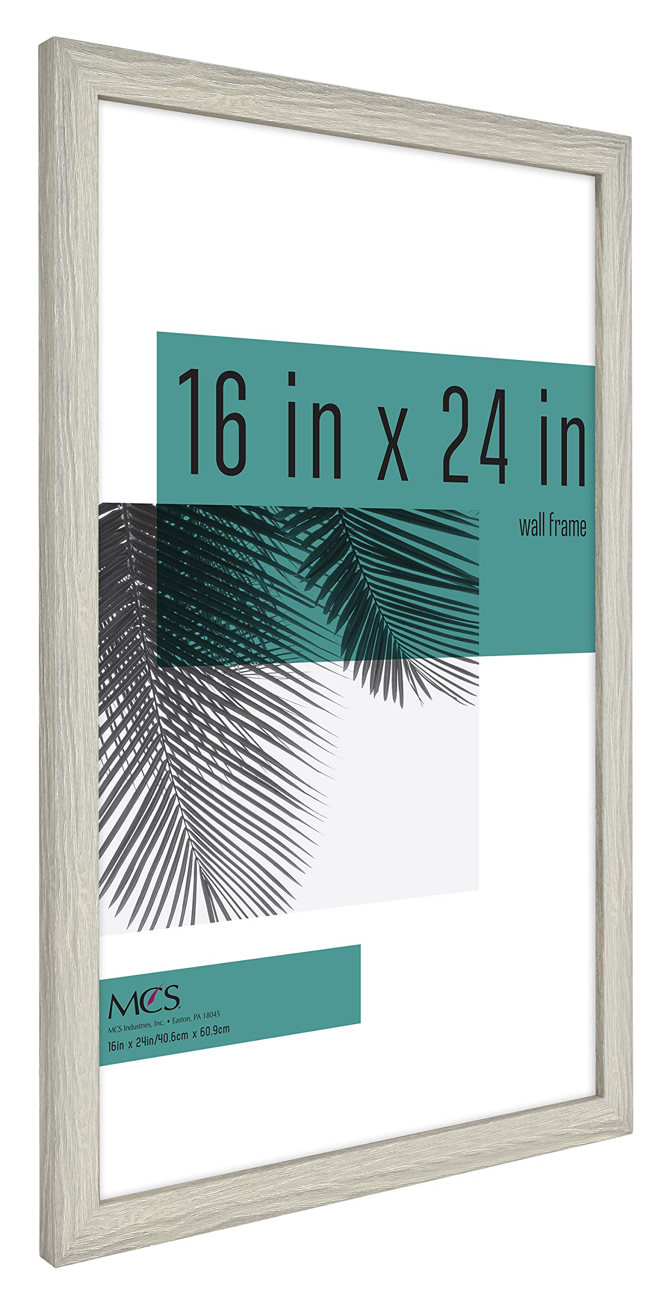 MCS Studio Gallery 16x24 Poster Frame Gray Woodgrain, Vertical & Horizontal Wall Hanging Large Picture Frame for Photos, Posters & Art Prints (2-Pack)