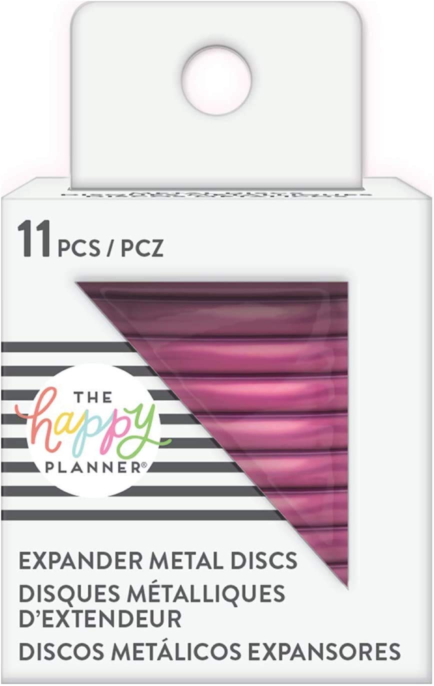 me & my BIG ideas Metal Expander Discs, Bright Pink - The Happy Planner Scrapbooking Supplies - Add Extra Pages, Notes & Artwork - Create More Space for Notebooks, Planners & Journals - Expander Size