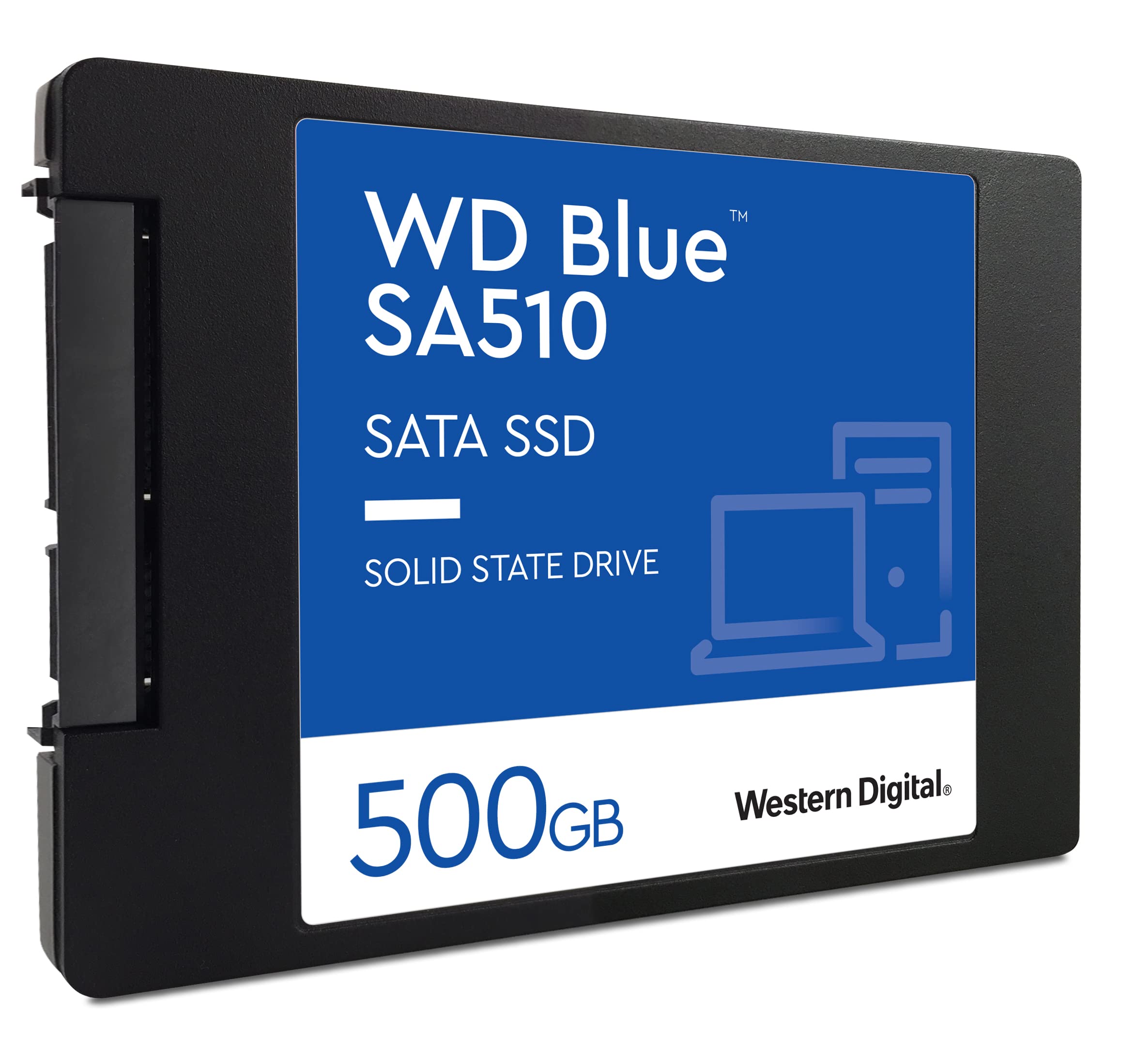 Western Digital 500GB WD Blue SA510 SATA Internal Solid State Drive SSD - SATA III 6 Gb/s, 2.5"/7mm, Up to 560 MB/s & 500GB WD Blue SN570 NVMe Internal Solid State Drive SSD - Gen3 x4 PCIe 8Gb/s