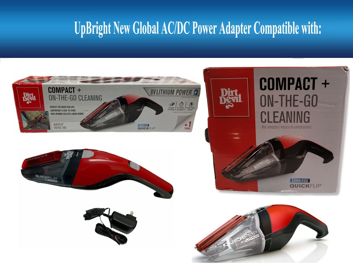UpBright 10V AC/DC Adapter Compatible with Royal Dirt Devil BD30010 BD30010FDI QuickFlip 8V Lithium Ion Battery Cordless Vacuum Cleaner 440009122 ZD6E100040US ZD6E100030US YLJX1B-T100030 Power Charger