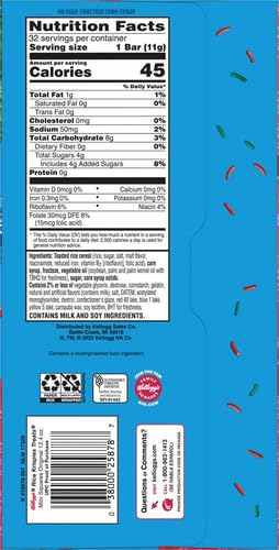 Rice Krispies Treats Mini Marshmallow Snack Bars, Holiday Treats, Kids Snacks, Original with Holiday Sprinkles, 12.4oz Box (32 Bars)