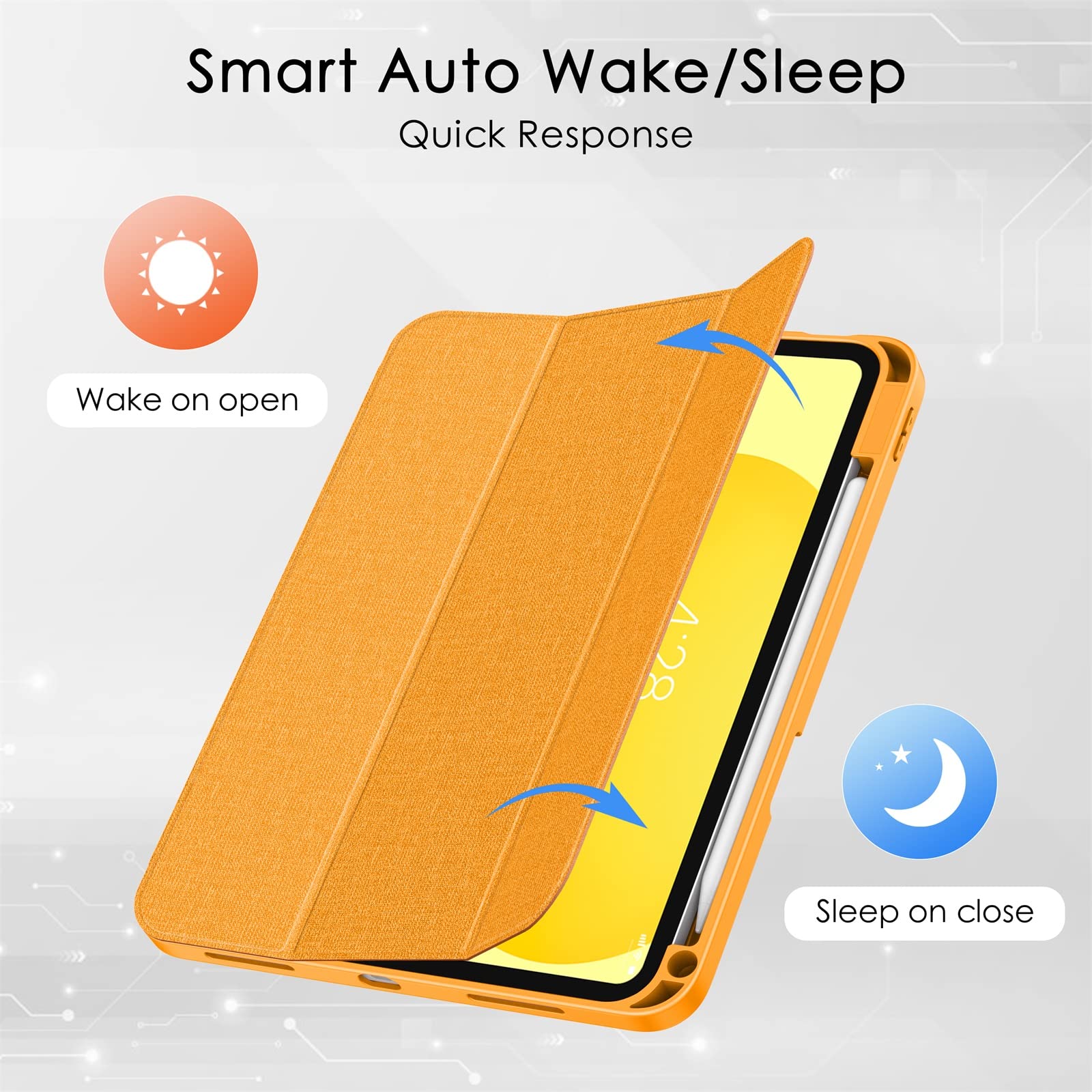 Soke New iPad 10th Generation case 2022 10.9 Inch with Pencil Holder - [Full Body Protection + Auto Wake/Sleep+ Soft TPU Back Cover], Book Black