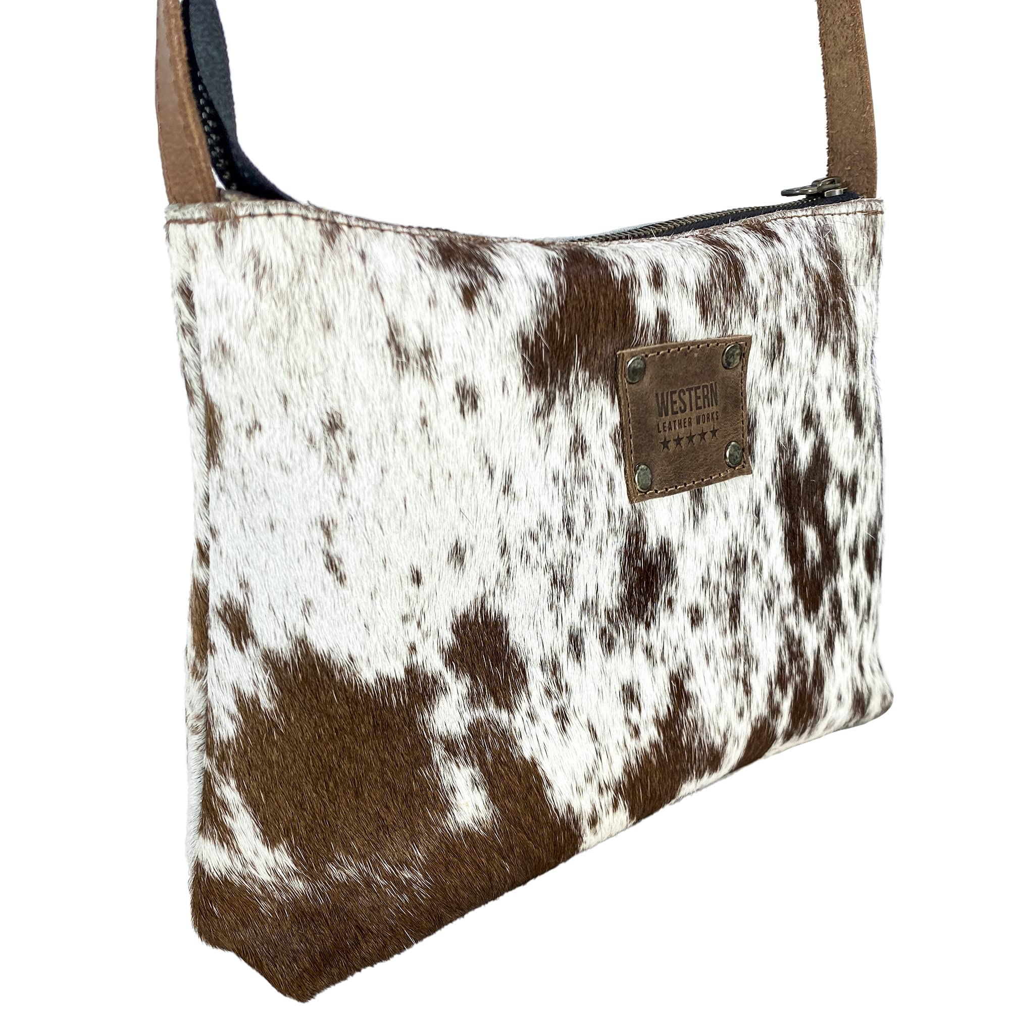 Western Leather Works, Crossbody Bag with Shoulder Strap, Multipurpose Storage for Phone, Makeup, and Wallets, Cowboy Style, Full Grain Leather, Handmade, Furry