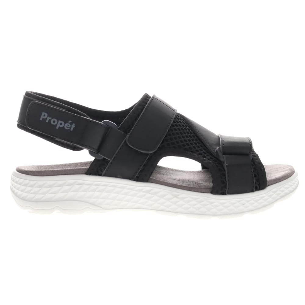 Propét mens Travelactiv Sport Sandal, Black, 9.5 Wide US