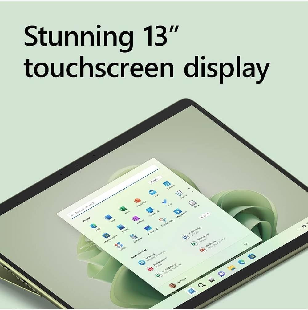 Microsoft Surface Pro 9 Tablet - 13" - Core i5 12th Gen i5-1245U Deca-core (10 Core) - 8 GB RAM - 256 GB SSD - Windows 11 Pro 64-bit - Forest - 2880 x 1920 - PixelSense Display - 15.50 Hours Maxi