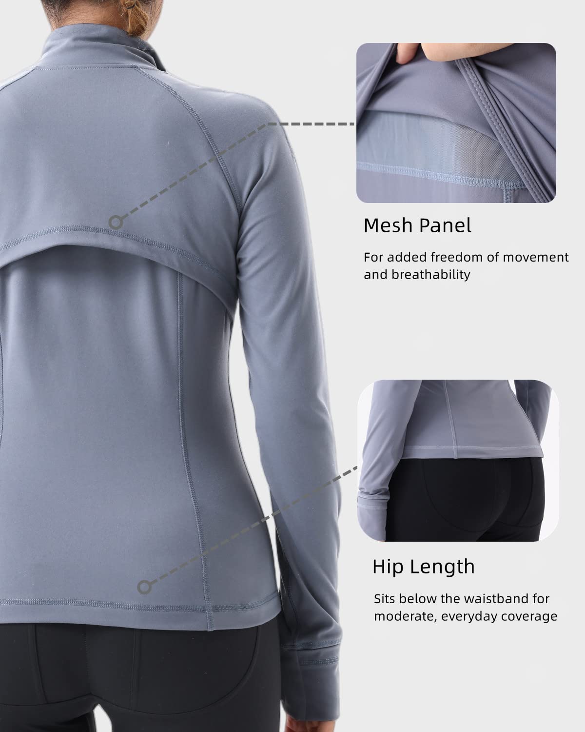 SULTOPY Running Jackets for Women, Full Zip up Slim Fit Workout Jacket Lightweight Athletic Sports Track Jacket with Pockets