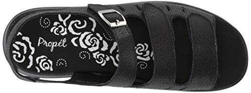 Propét Women's Breeze Walker Sandal, Black Pearl, 9.5 X-Narrow