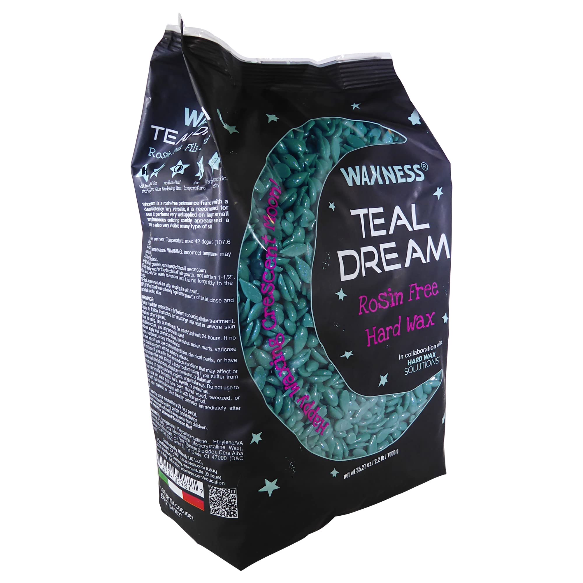 Waxness Teal Dream Rosin Free Glitter Hard Wax 2.2 lb 1 kg