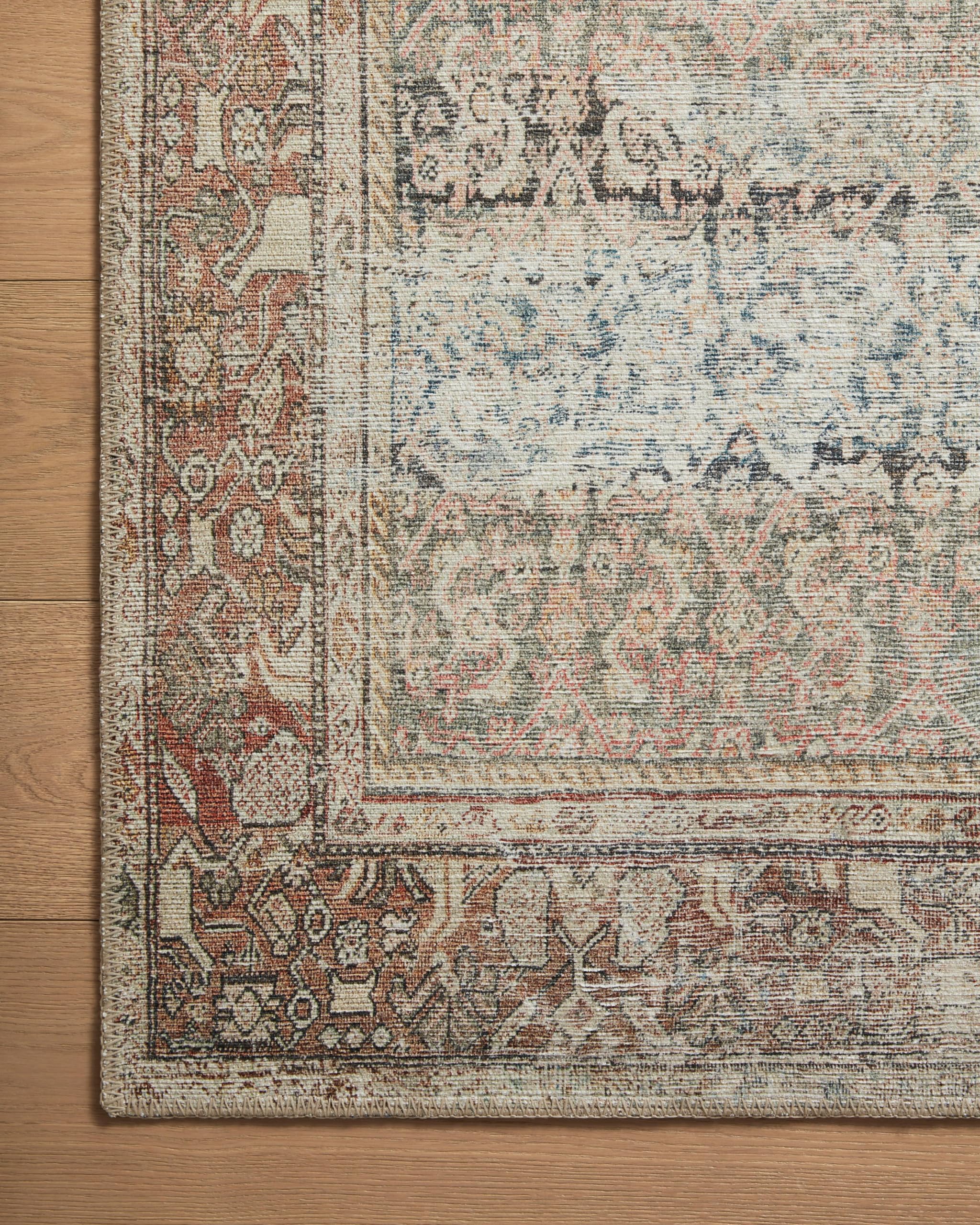 Loloi Amber Lewis x Loloi Georgie Collection GER-09 Multi / Spice, 8'-4" x 11'-6", 0.19" Thick Area Rug