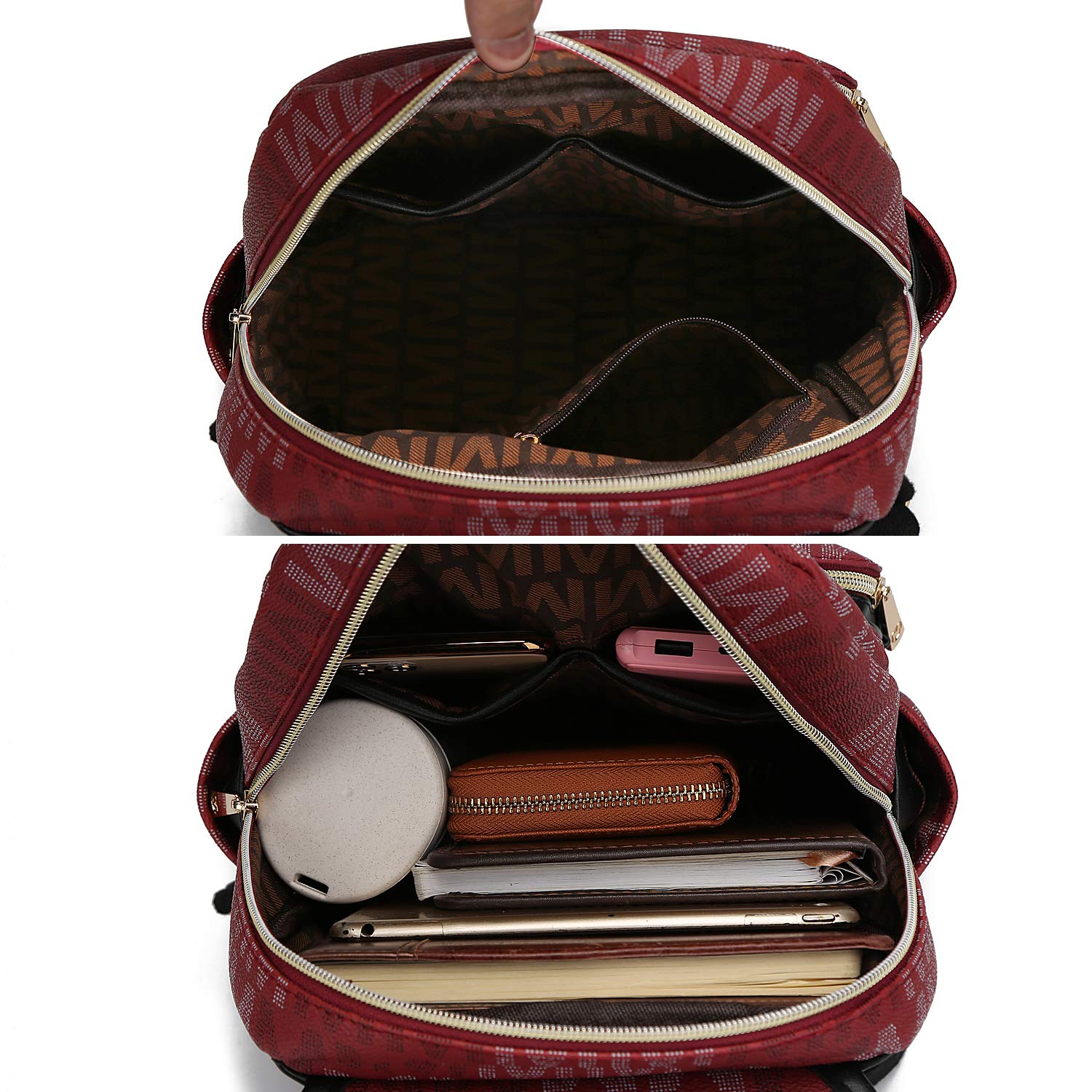 MKF Backpack Purse for Women Vegan Leather Top-Handle Ladies Fashion Travel Pocketbook Bag β Daypack