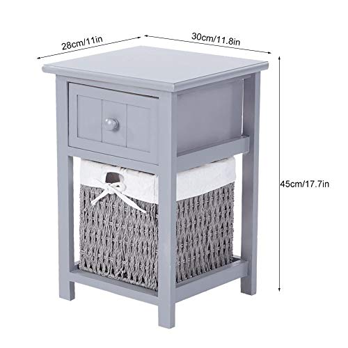 NITRIP Wooden Bedside Furniture, Table-Side, Sofa-Table for Home for Office(Gray)