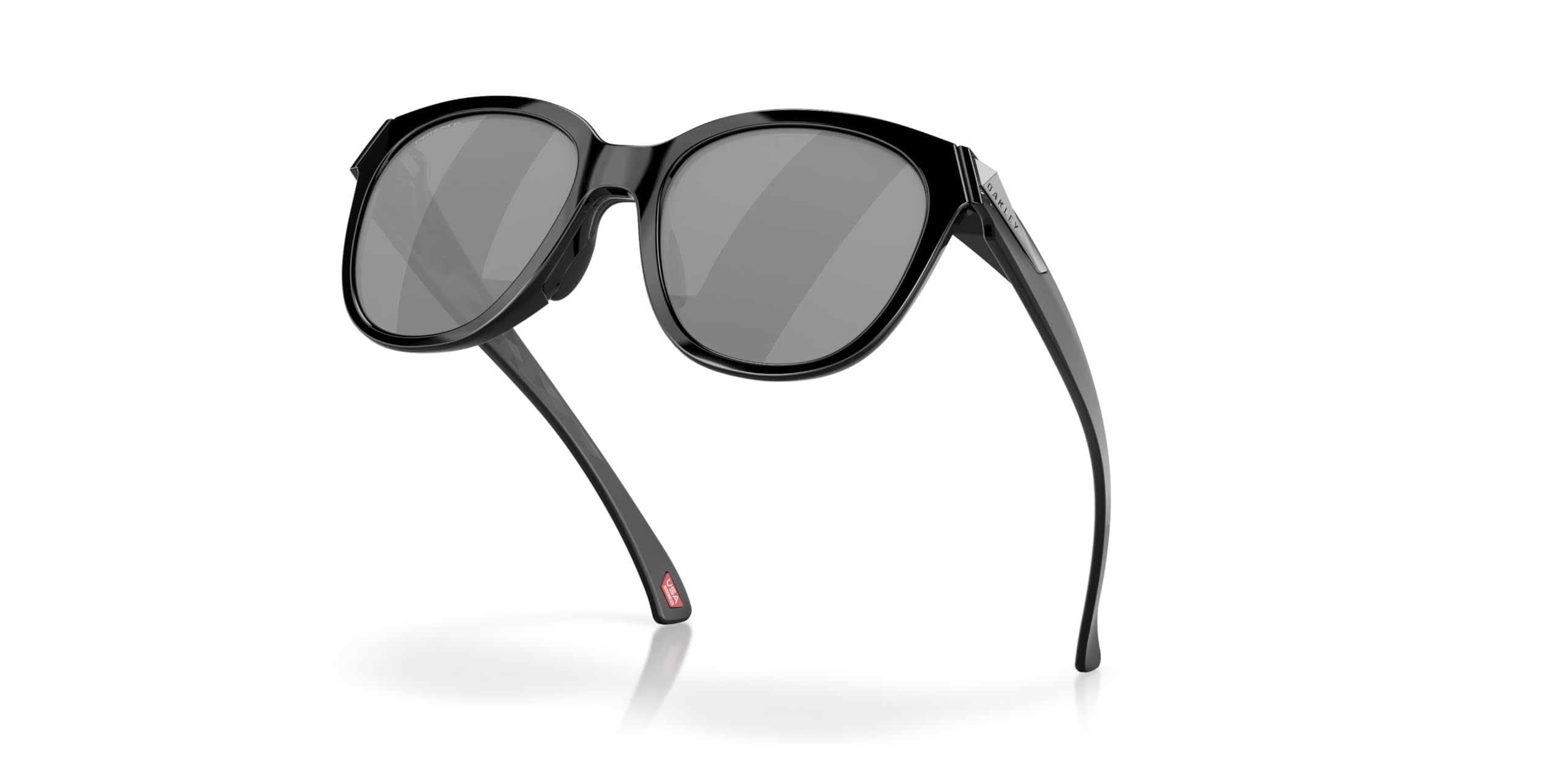 Oakley Women's OO9433 Low Key Round Sunglasses, Polished Black/Prizm Black Polarized, 54 mm
