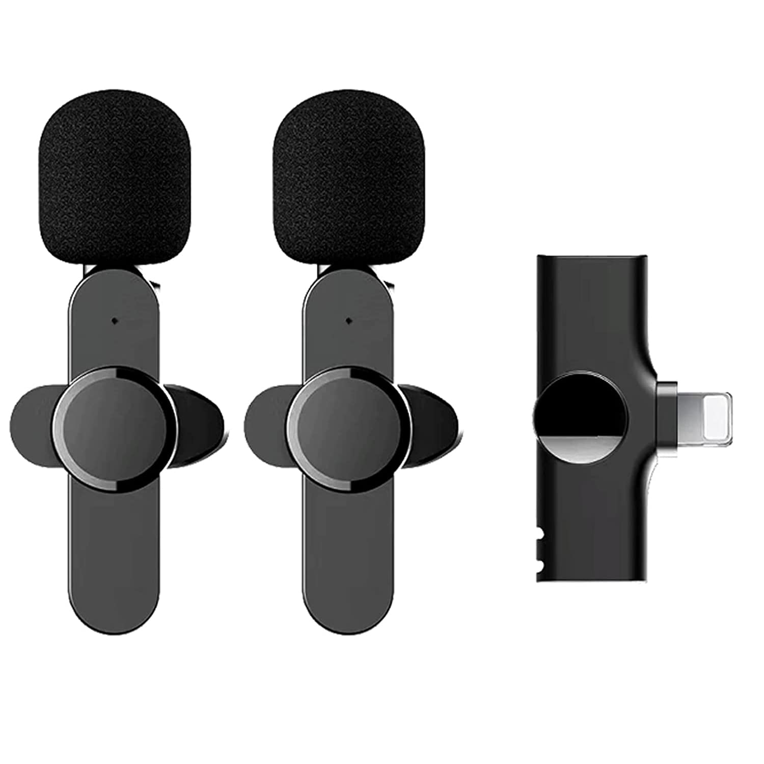 UDEE Professional Wireless Lavalier Lapel Microphone for iPhone, iPad,2 Clip-on Lapel Mini Microphone,Wireless Recording Mic for Interview,Video,Vlog,YouTube,TikTok
