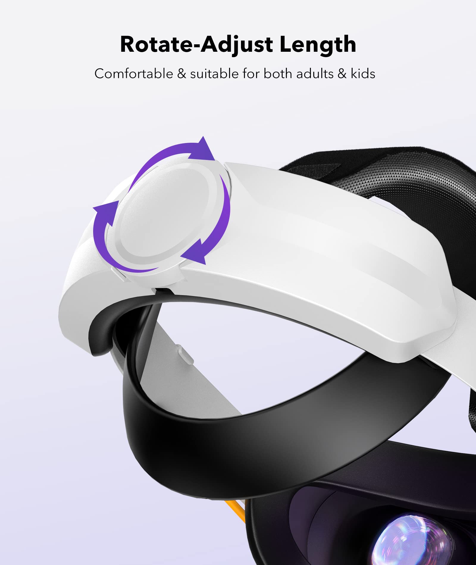 vivaforte Elite Head Strap with Battery Pack for Oculus Quest 2, 6000mAh Extend 4hrs Playtime Fast Charging VR Power, Enhanced Comfort & Relieve Pressure Accessories Head Strap for Meta Quest 2