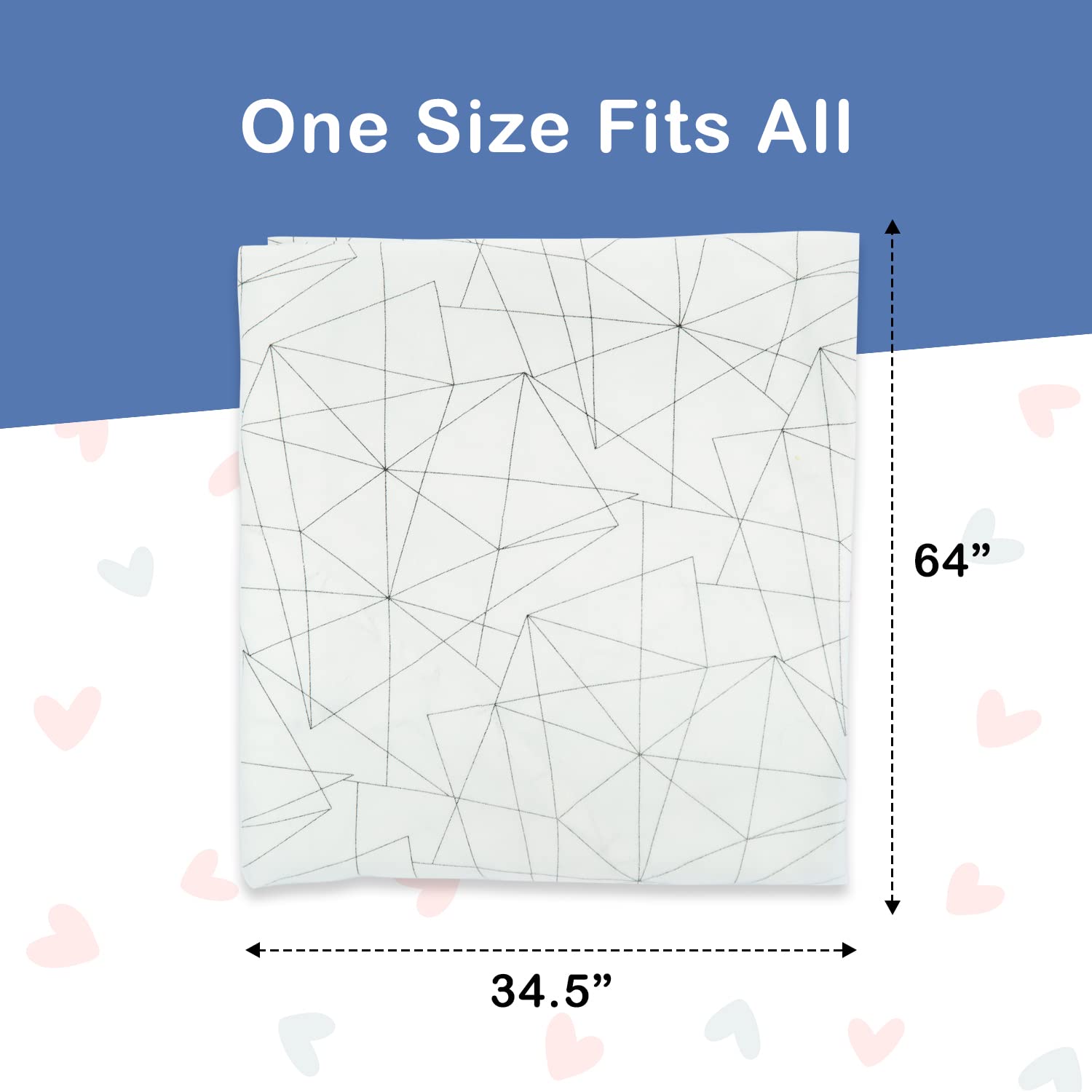 Norani Baby Snugababe Swaddle | Organic Cotton | Patented Newborn Baby Swaddle Blanket with Arm Inserts and Fastener | Geometric