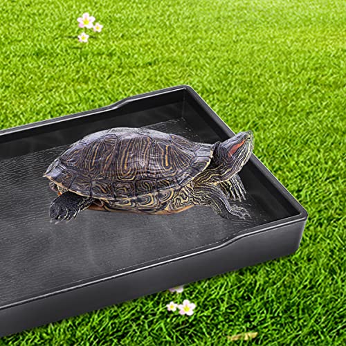 YOLUFER Reptile Food Water Bowl Plate Dish for Tortoise Crawl Pet Drinking and Eating Hallow Water Dish for Reptiles (Size3-L)