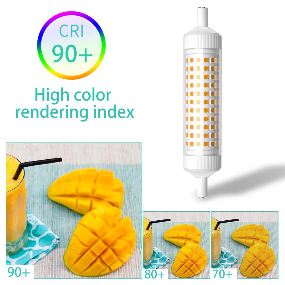 R7s LED 118mm, R7S 118mm LED Lamp, 20W J Type 118mm Dimmable Light Bulbs, 150W Halogen Bulb Equivalent for Flood Light Security Light, 2200LM, Warm White 3000K (2-Pack)