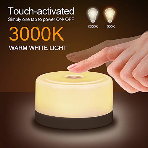 S SELDORAUK Touch Night Lights for Kids with Dimming Function, Rechargeable Baby Nursery Night Light, Dimmable Bedside Lamp for Breastfeeding and Sleep (Warm White, 1Pack)