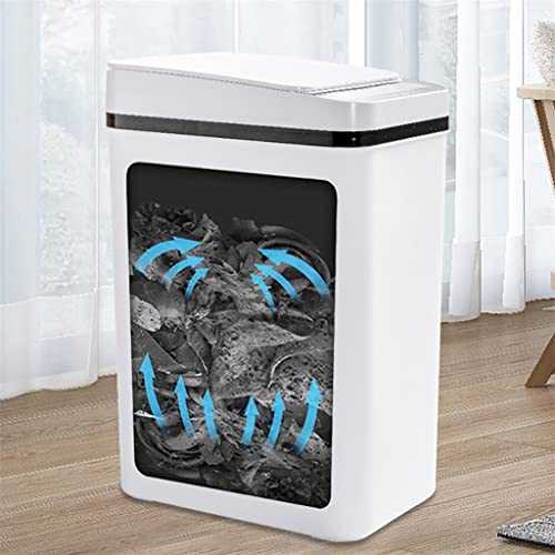 ZSEDP Smart Induction Automatic flip Trash can Household Toilet Narrow Gap Pressure Ring Garbage Sorting Trash can ( Color : OneColor , Size : 12L )