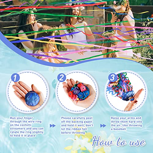 No Mess Streamers,12Pack Colorful No Mess Confetti Poppers,Party Poppers for Birthday,Wedding,Party,Celebrations,School Opening,Graduation,Retirement Party (blue 12pack)
