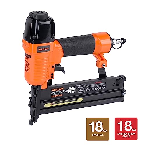Valu-Air SF5040 2" 18 Gauge 2 in 1 Pneumatic Brad Nailer and Stapler with Carrying Case