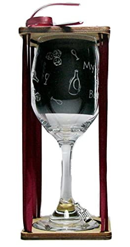 Orange Kat Bunco Club My Drinking Club Has A Major Bunco Problem Stemmed Wine Glass with Charm and Presentation Packaging