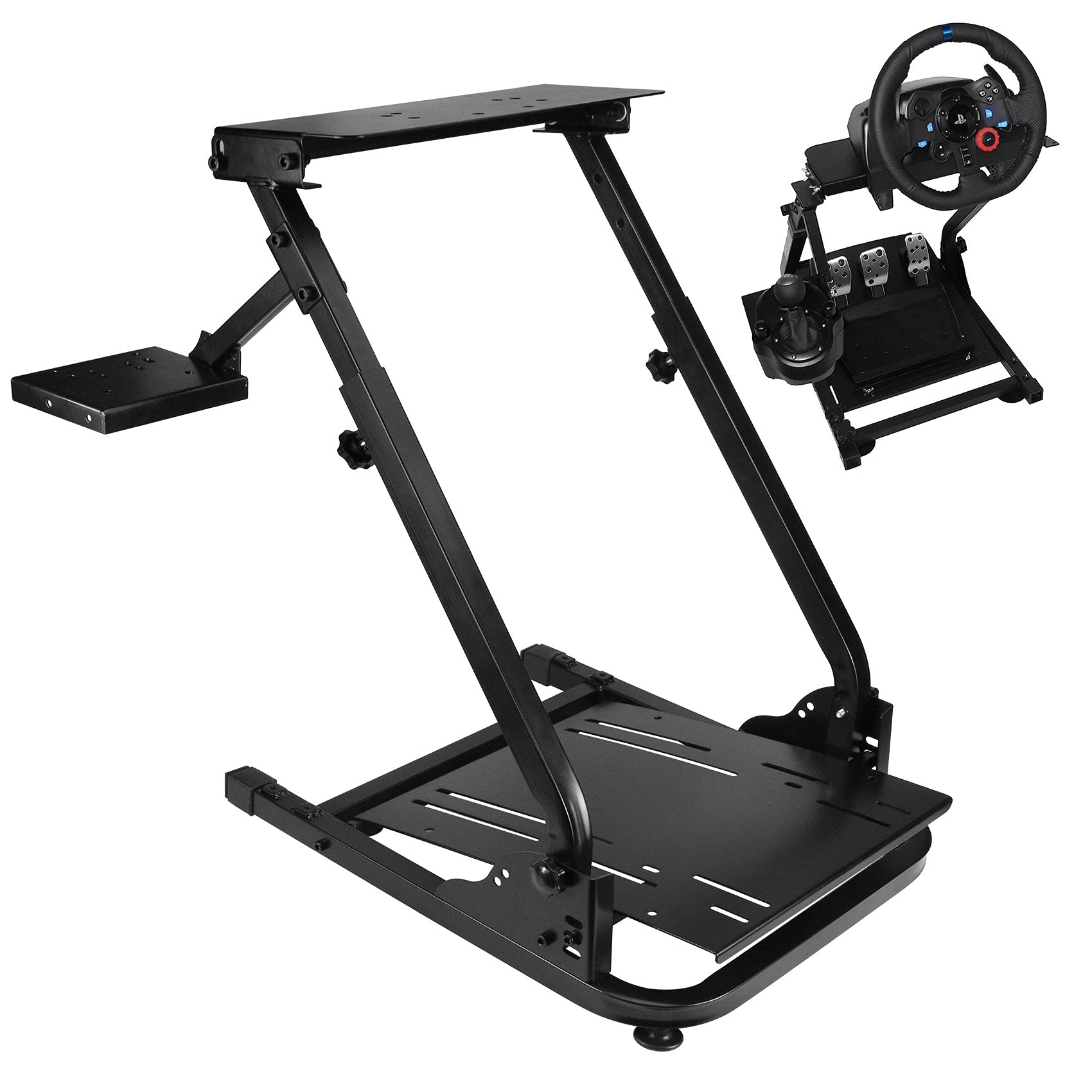 Oswerpon Racing Steering Wheel Stand Fit for Logitech G25, G27, G29, G920 Height and Angle Adjustable Gaming Racing Simulator Wheel Stand Without Pedals and Wheels