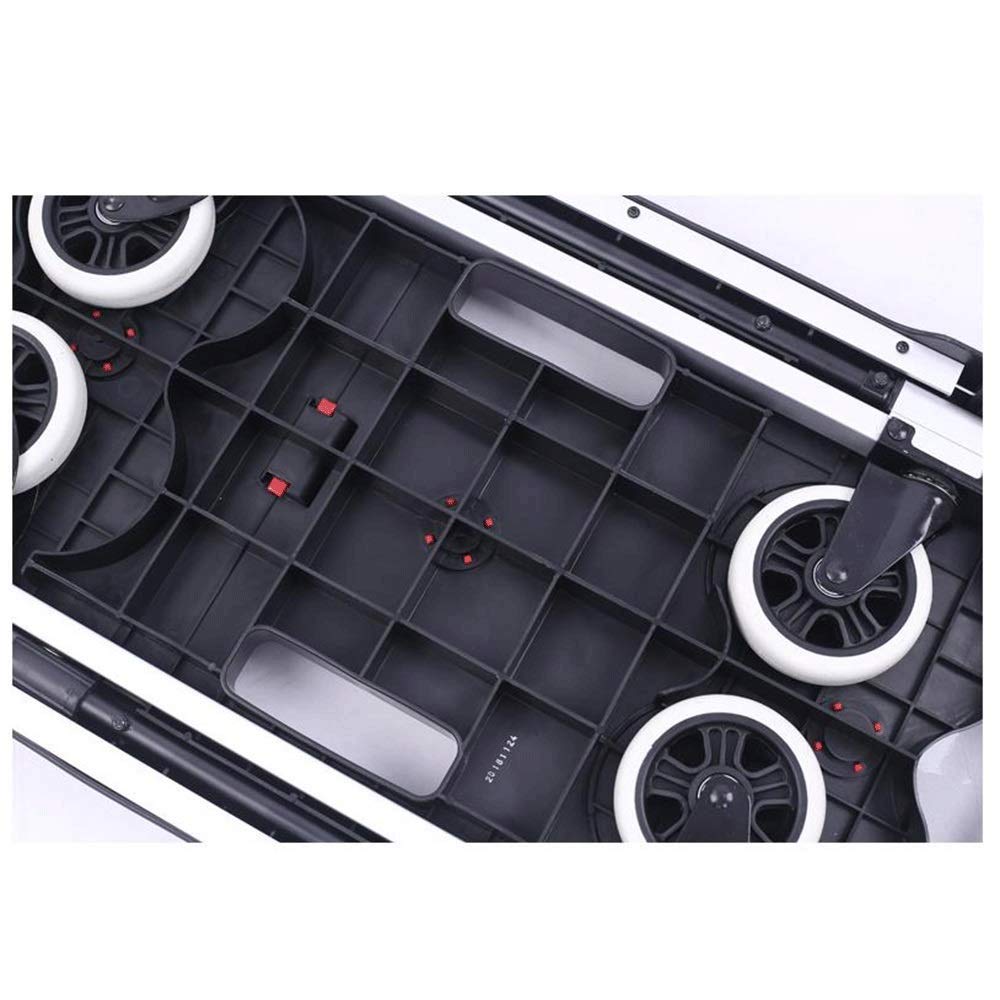 WDBBY Folding Rolling Flatbed Cart Hand Platform Truck Push Dolly for Loading